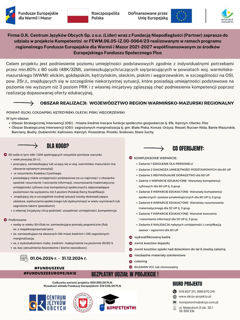 Gmina Pozezdrze - Projekt "Kompetentni"